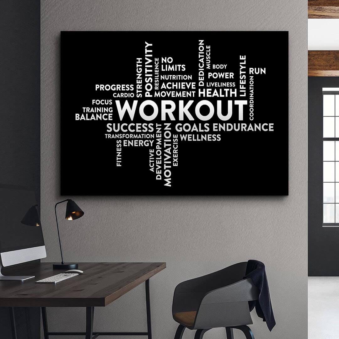 Workout Quotes Motivational Canvas Art Sports Wall Decor Inspirational ...