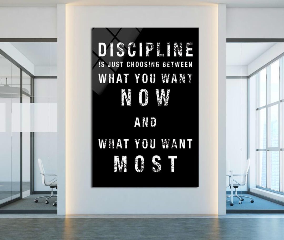 Discipline Noun Motivational Quote Canvas Wall Art Entrepreneur Mindset ...