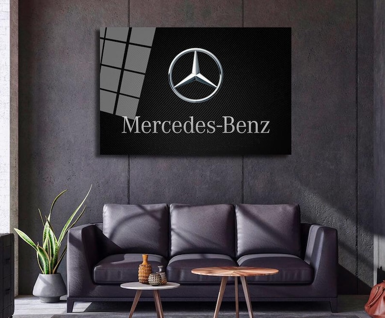 Mercedes-benz Logo Carbon Canvas or Acrylic Art Home or Office Art ...