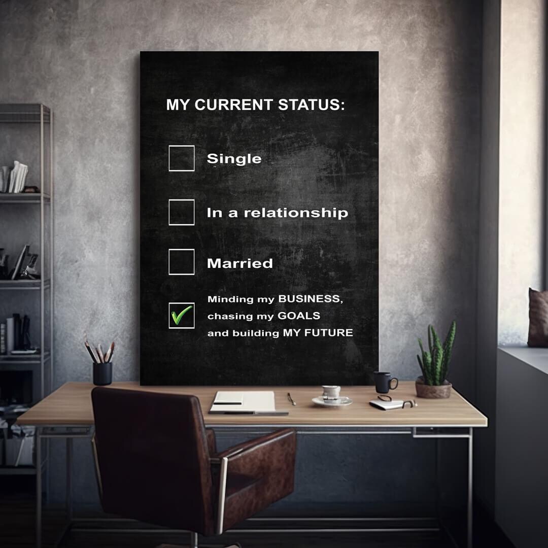 My Current Status Wall Art Inspirational Acrylic Glass Effect Art ...