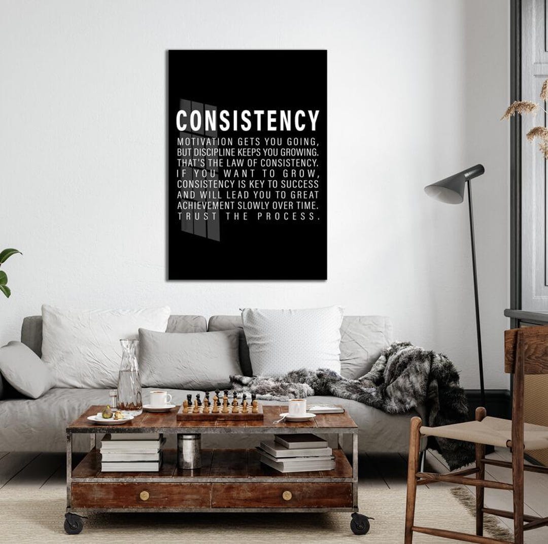 Consistency Quotes Success Canvas Motivation Wall Art Inspirational ...