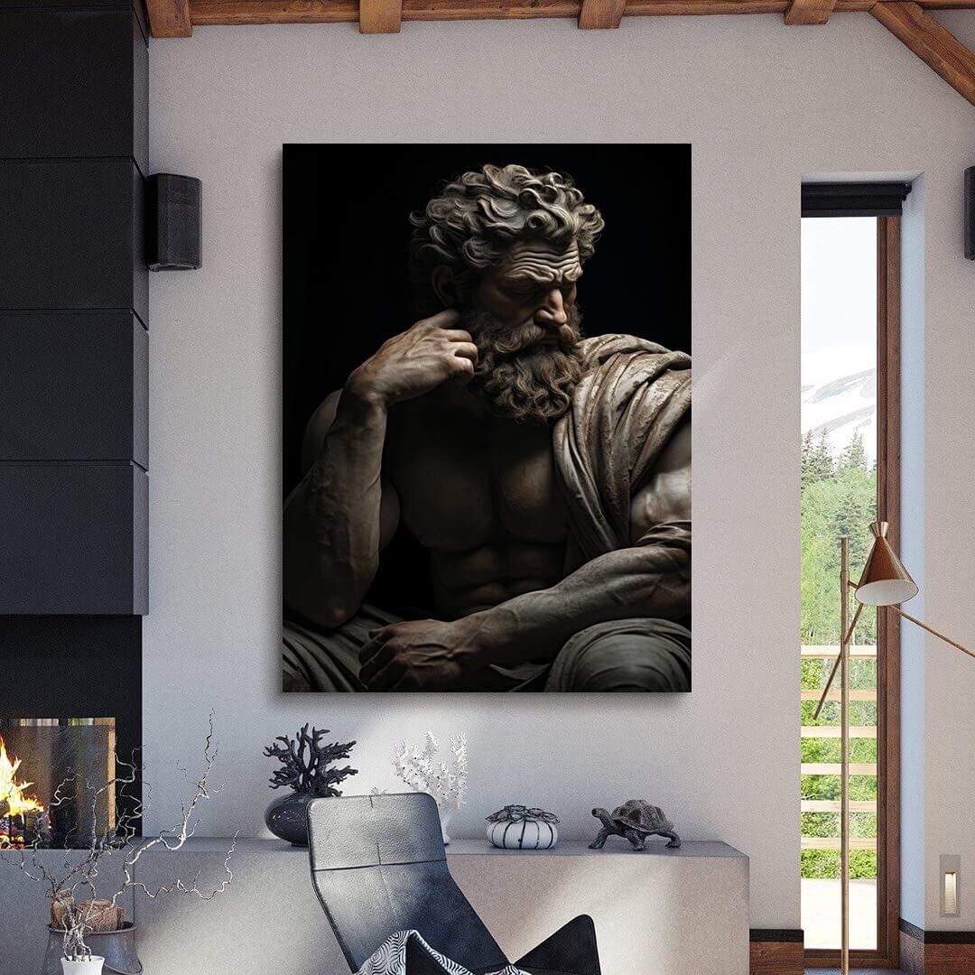 Mysterious Ancient Greek Stoic Statue Male Canvas or Acrylic Wall Art ...