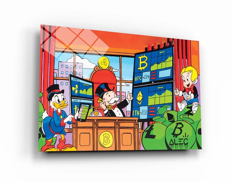 Monopoly Crypto Market Canvas Wall Art Inspirational Acrylic Glass ...