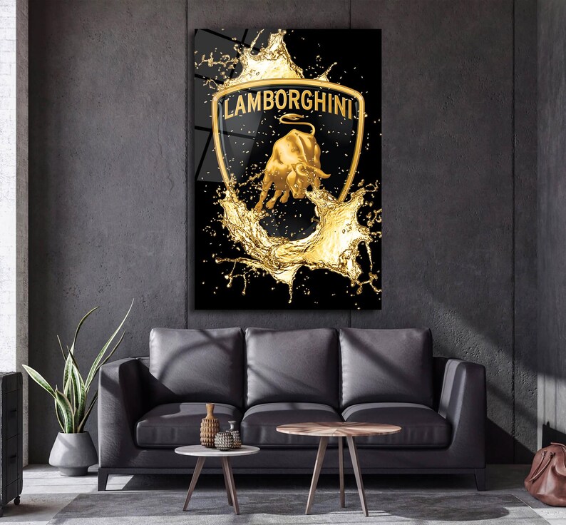 Lambo Logo Car Canvas or Acrylic Wall Art Lambo Print Inspirational ...