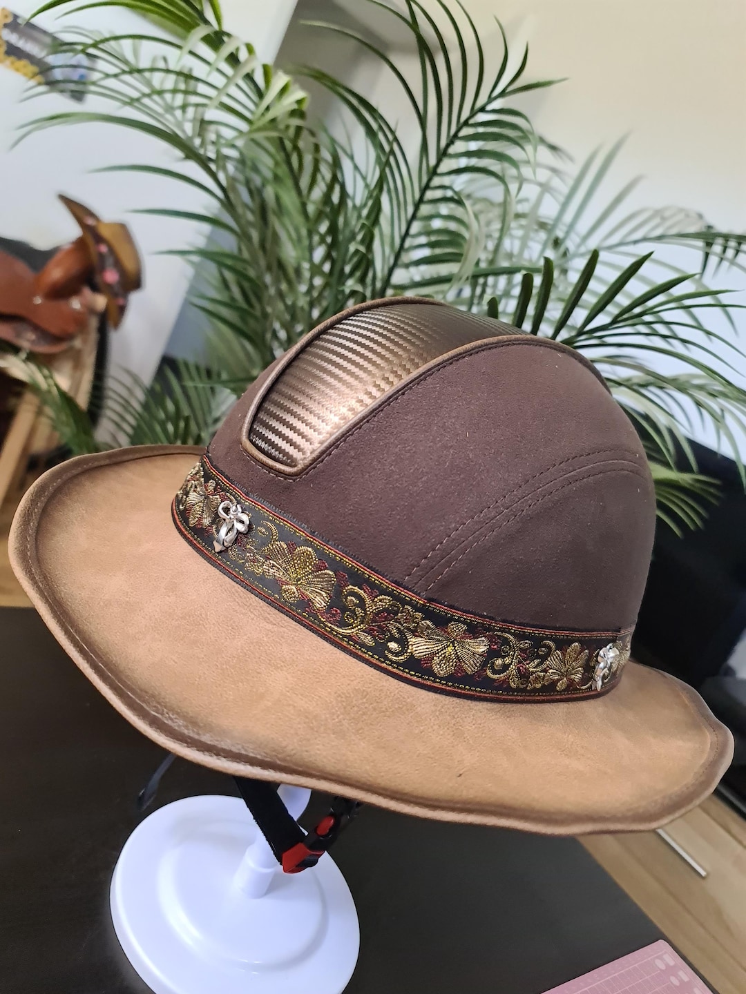 Western Riding Helmet Hat PU Leather - Etsy