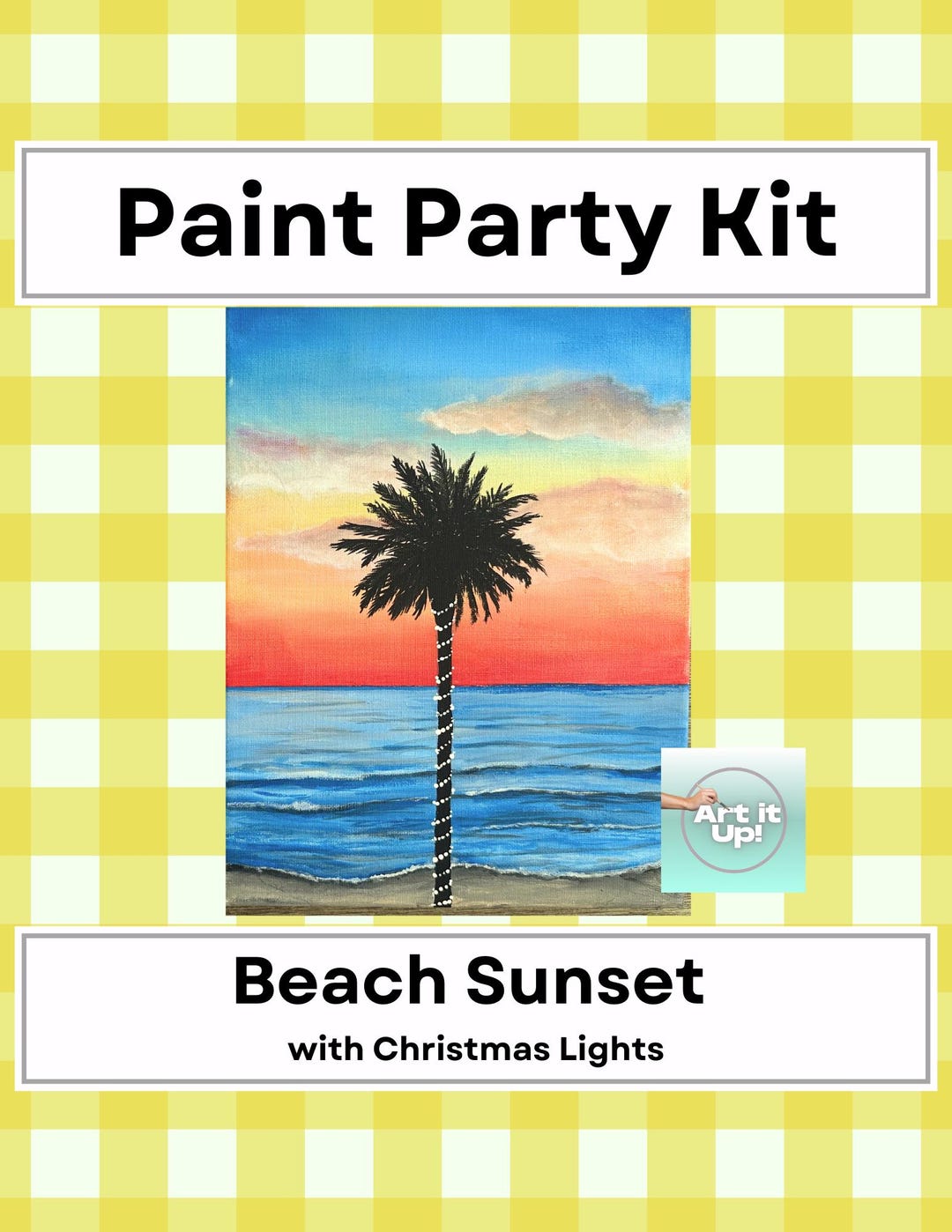 Christmas Beach Sunset Paint Party Kit: DIY Painting Set - Etsy