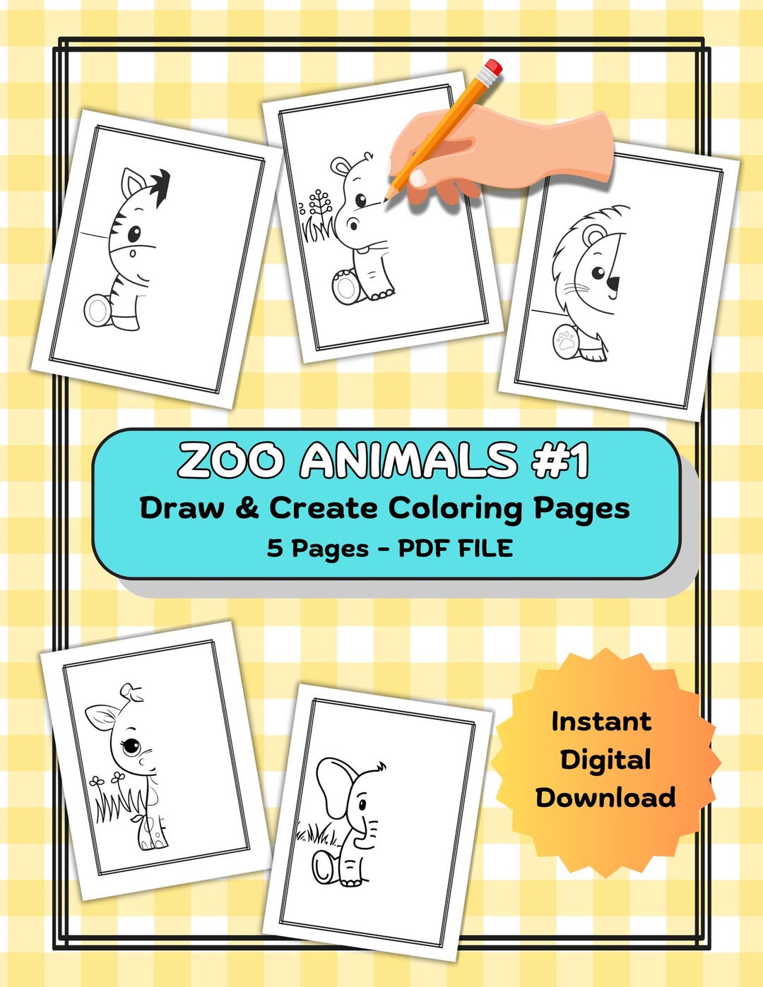 Zoo Animals #1 Draw & Create Coloring Pages | Drawing for Kids ...