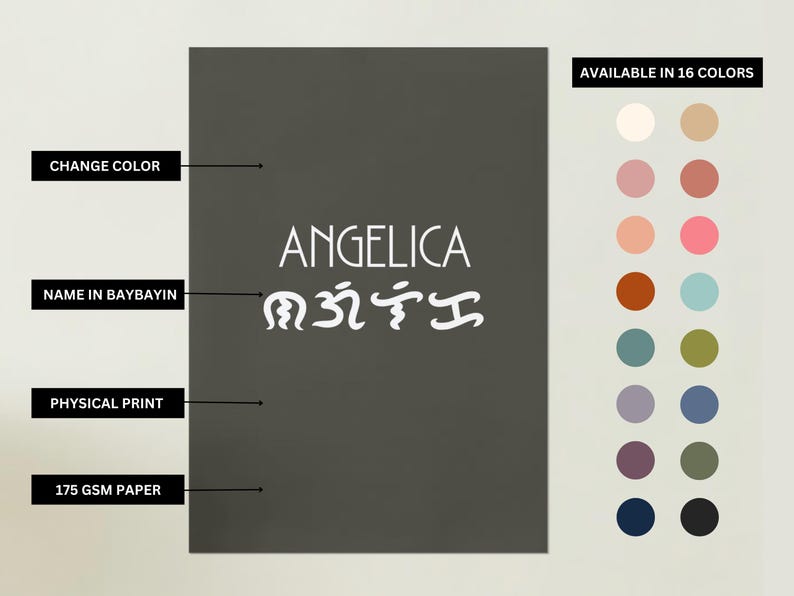 Personalized Filipino Name Poster Baybayin Art Print Custom Wall Decor ...