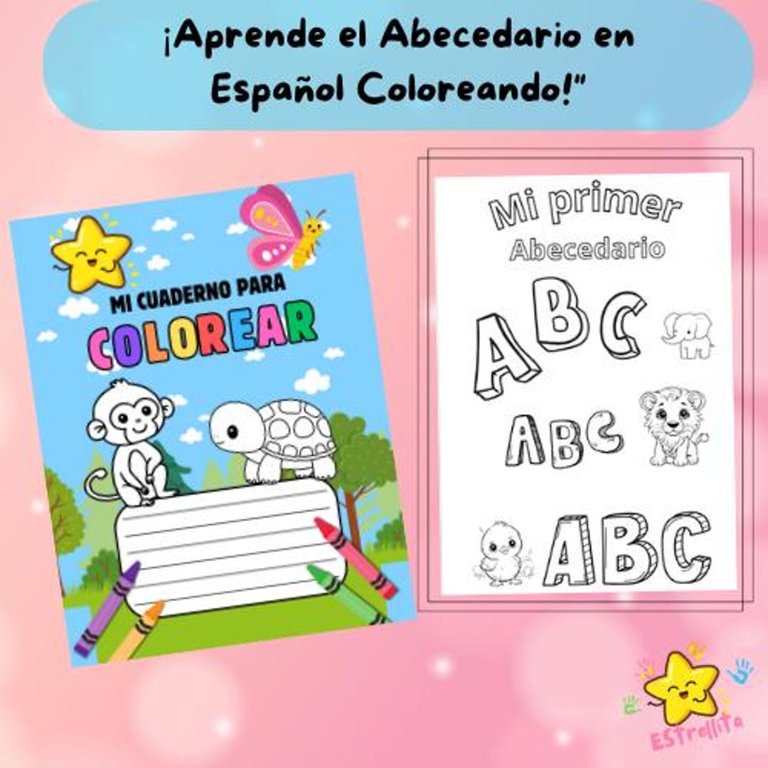 Spanish Alphabet Coloring Book for Kids 56 Pages of Fun ABC Learning ...