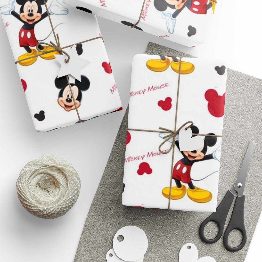 Mickey Mouse Wrapping Paper Fun Gift Wrap for Kids, Birthdays, Parties ...