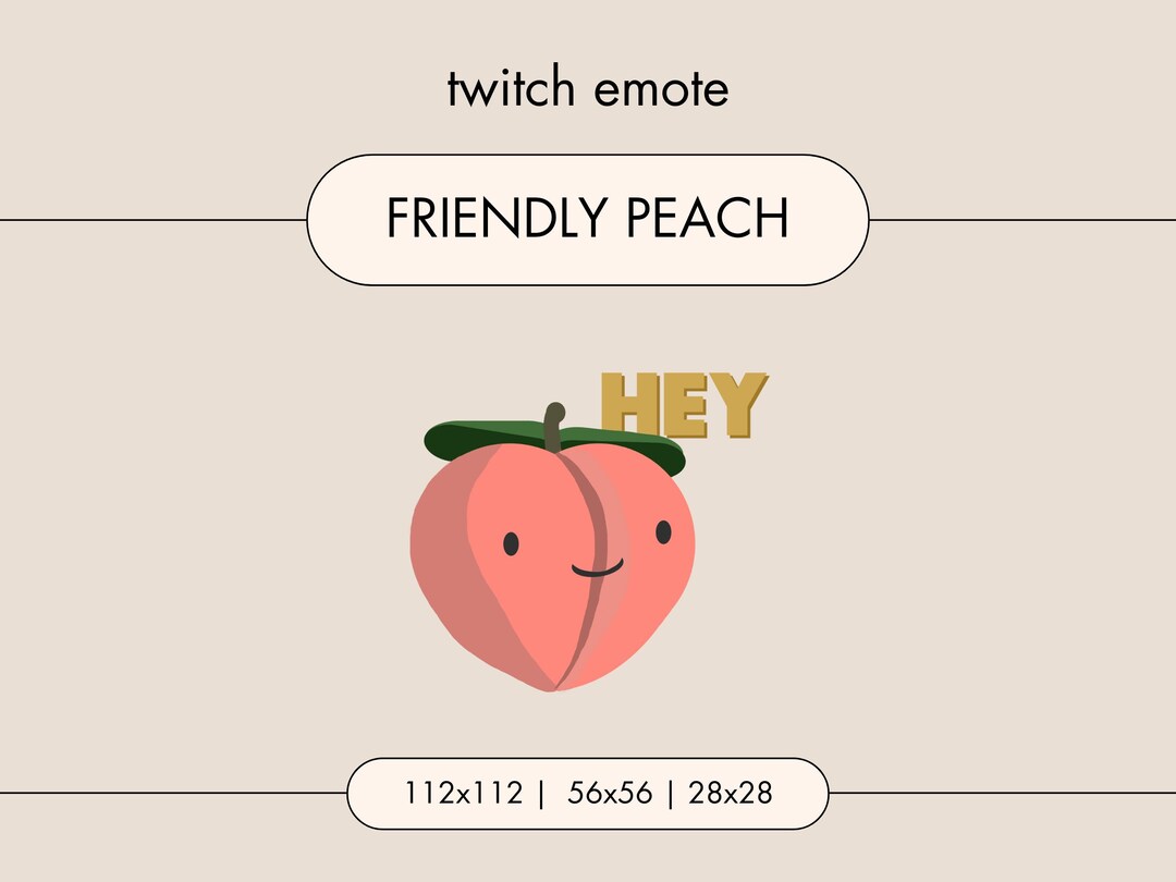Cute Peach Emote for Twitch Kawaii Fruit Emote for Streamers Ready to ...