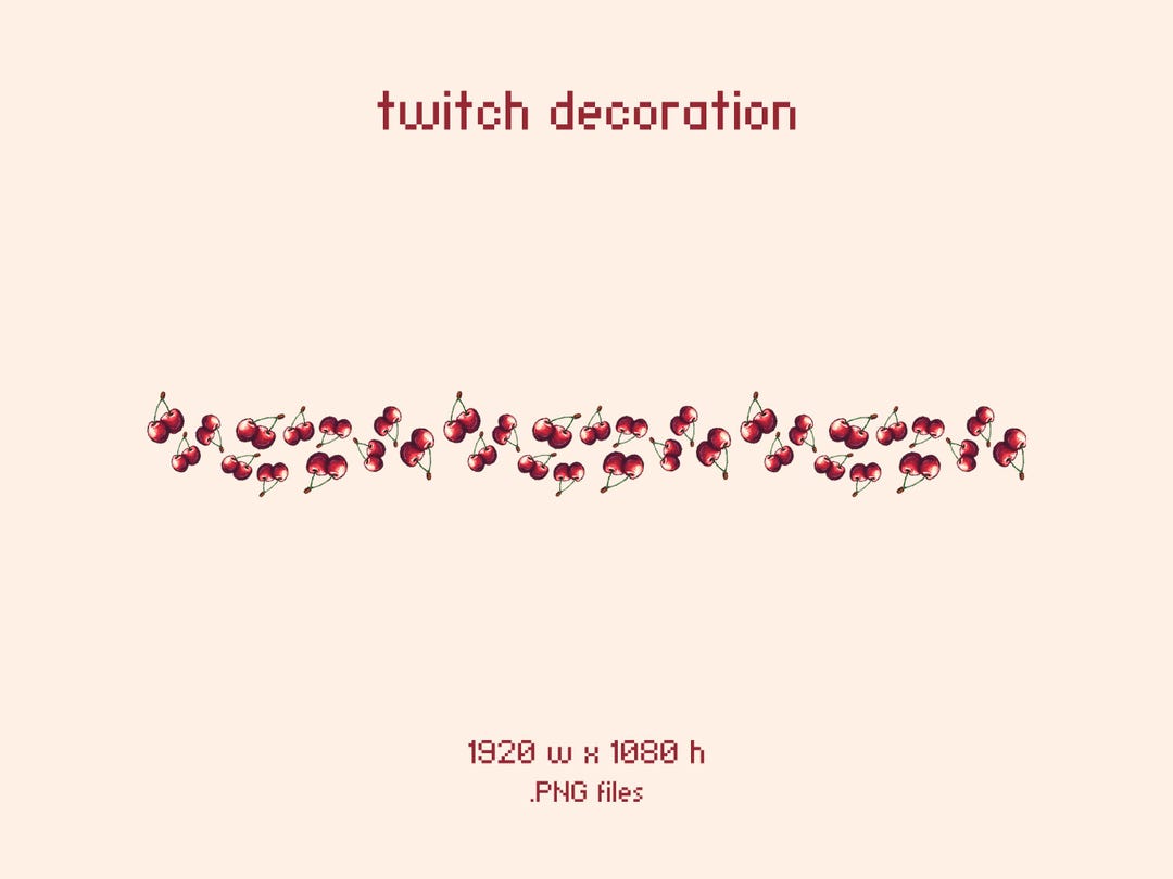 Red Cherry Stream Overlay: Pixel Art Twitch Decoration - Etsy