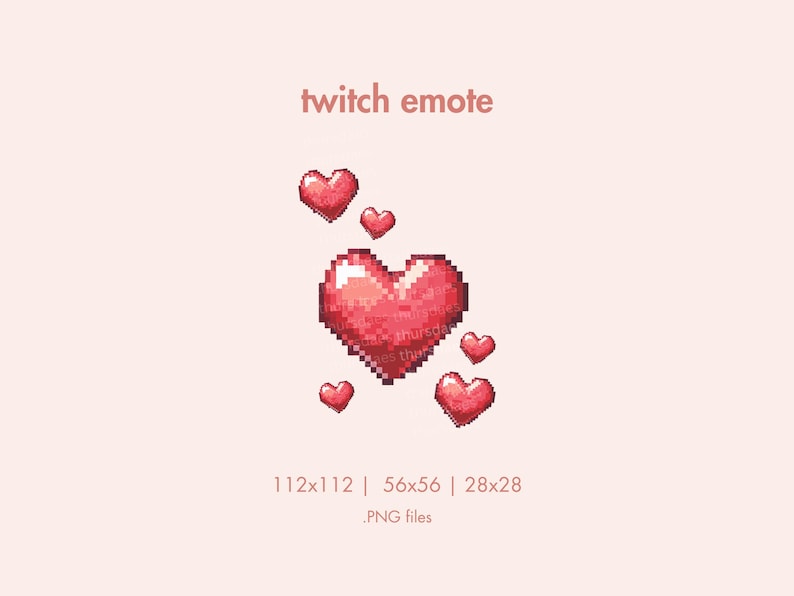 Pixel Art Heart Emote for Twitch Streamers (digital Download) - Etsy