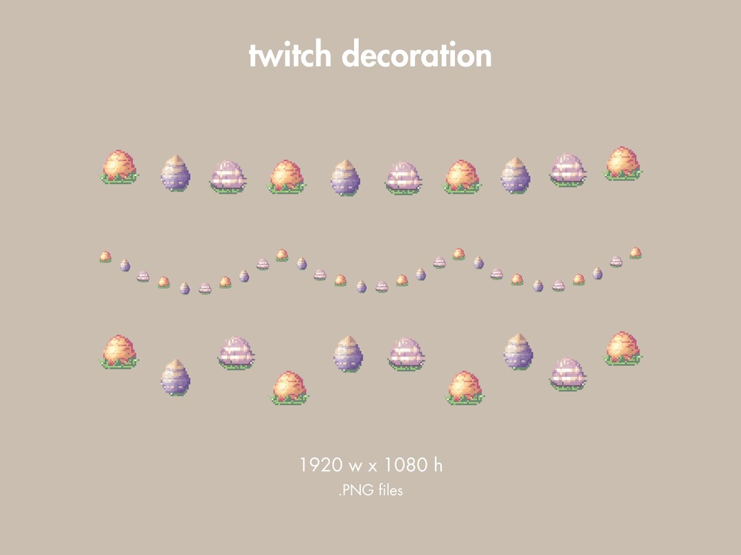 Easter Egg Twitch Bundle Overlay Pixel Art Inspired Easter Streaming ...