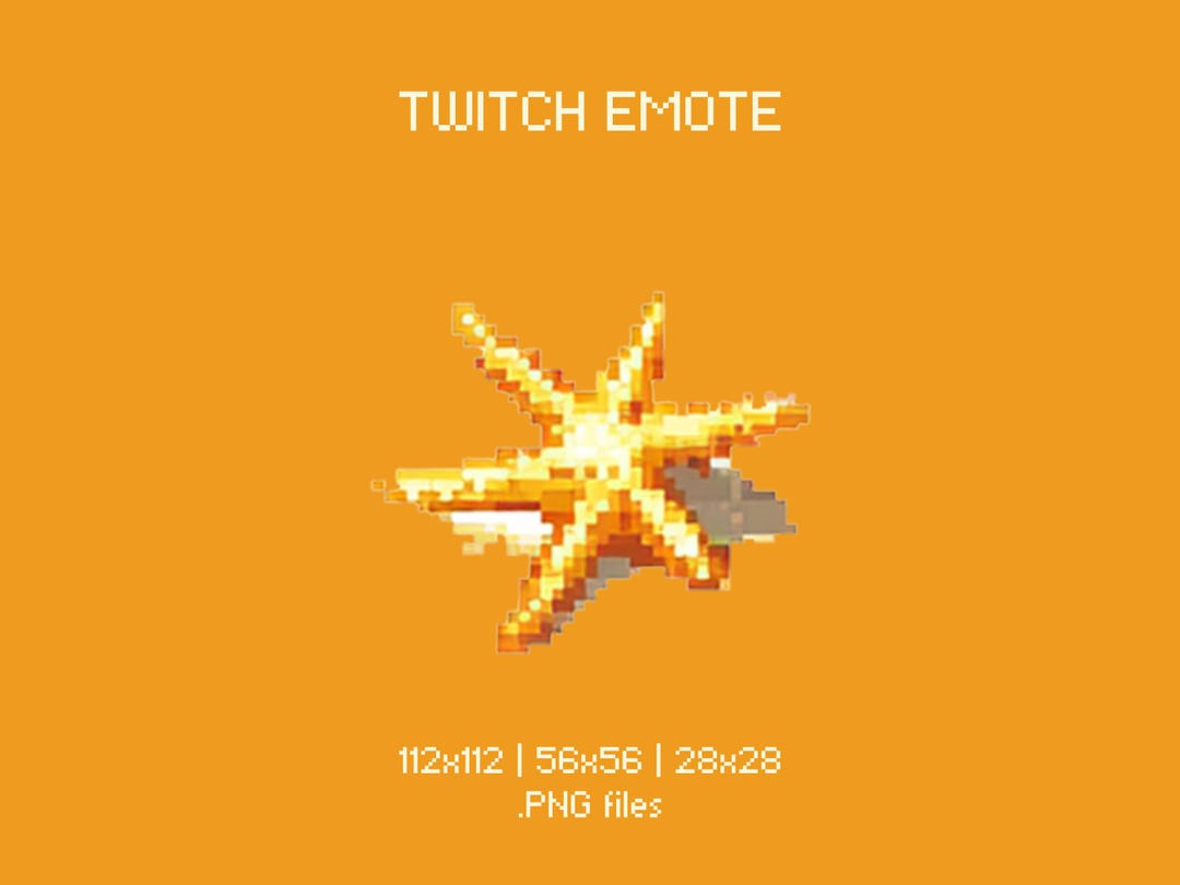 Starfish Twitch Stream Overlay Summer Emote for Streamers Pixel Art Sea ...