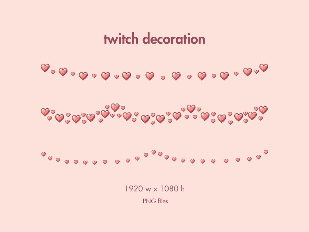 Pixel Art Heart String Twitch Overlay: Kawaii Gamer Stream Assets - Etsy