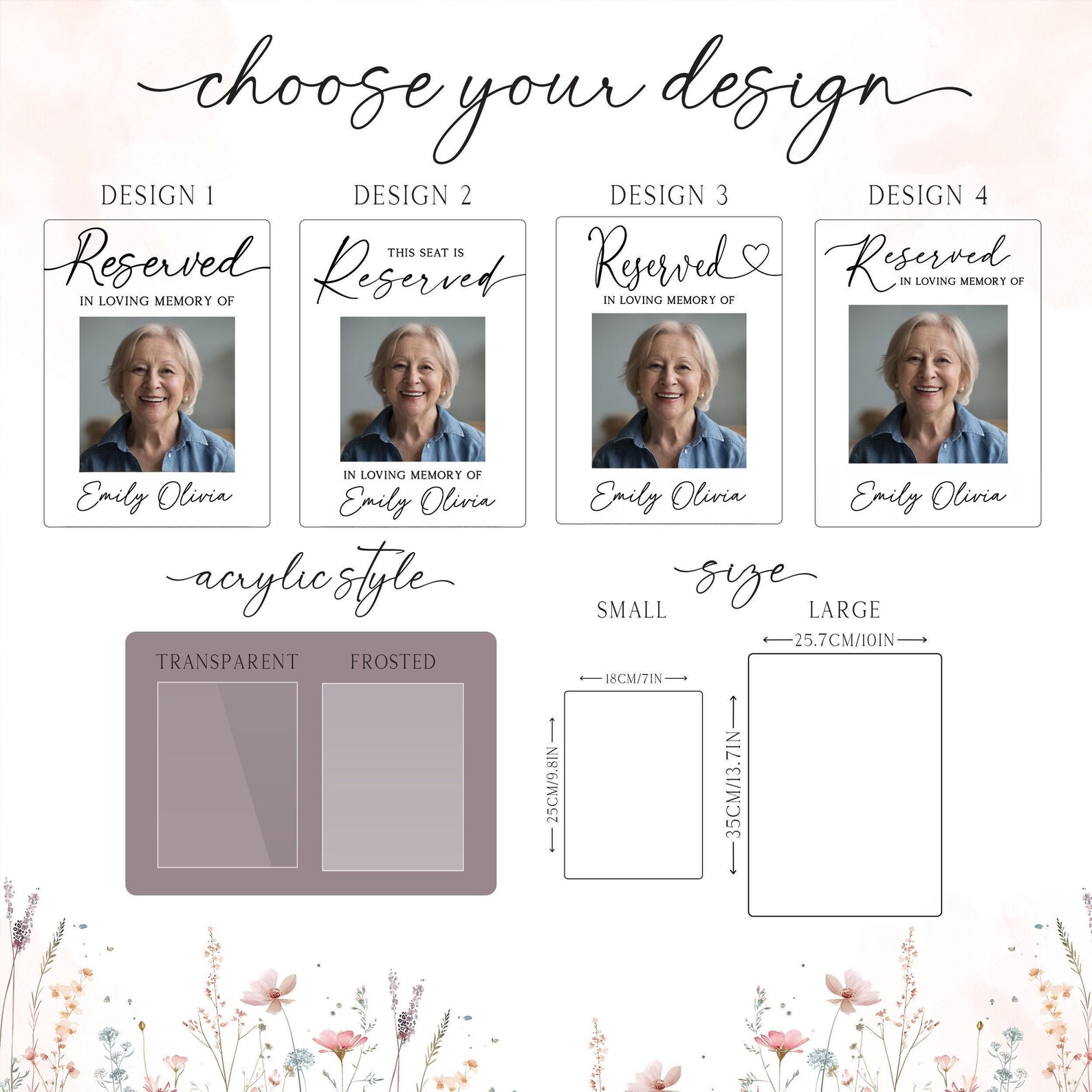 Reserved Memorial Sign, Personalized Memorial Plaque, in Loving Memory ...