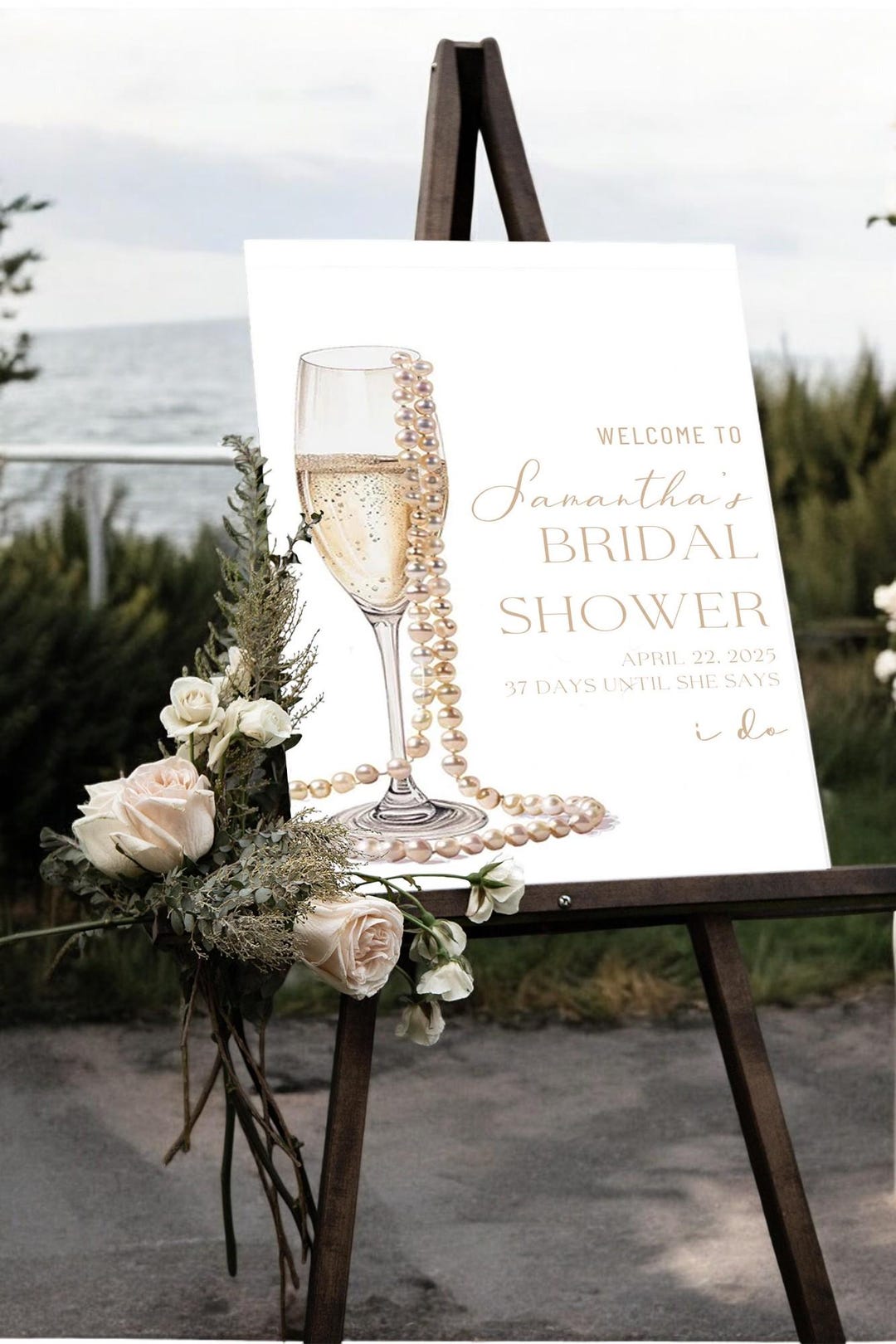 Pearls and Prosecco Bridal Shower Sign, Custom Bridal Shower Welcome ...