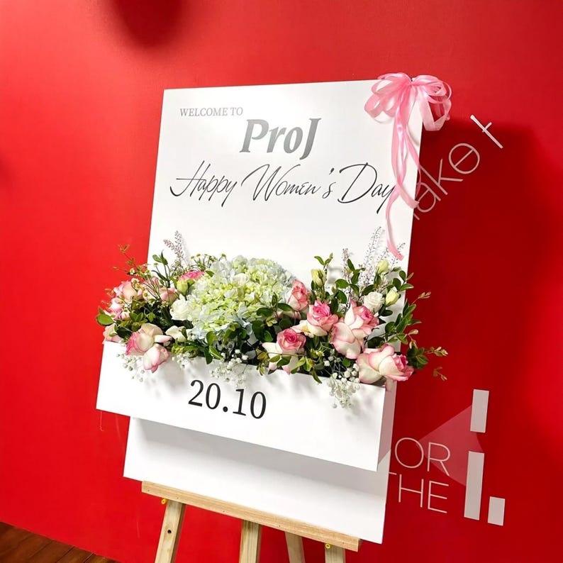 Custom Flower Box Welcome Sign for Events, Wedding Welcome Sign With ...