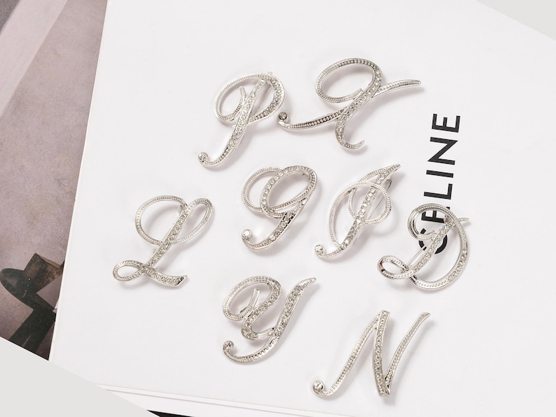 Letter Pin Brooch,vintage Elegant Letter Pin, Large Letter Cursive ...