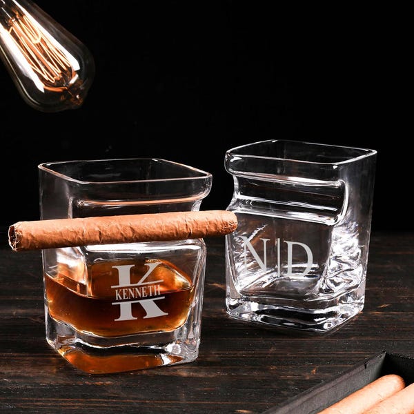 Whiskey Glass Cigar Holder - Etsy