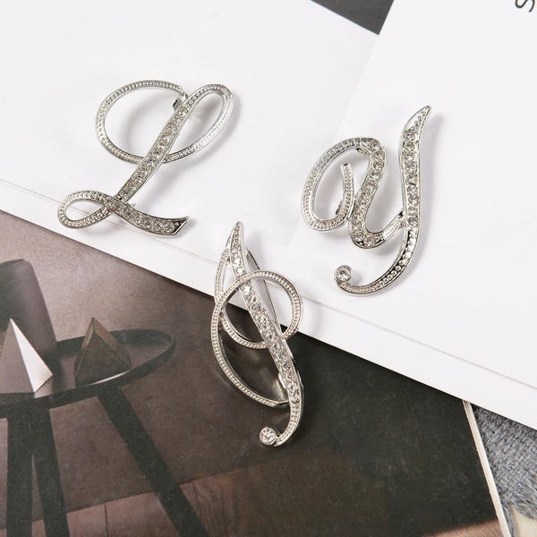 Letter F Pin Silver - Etsy