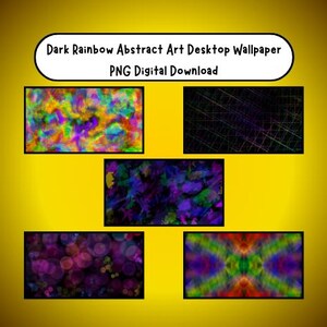 Dark Rainbow Abstract Desktop Backgrounds 5 Color Variants Vibrant High ...