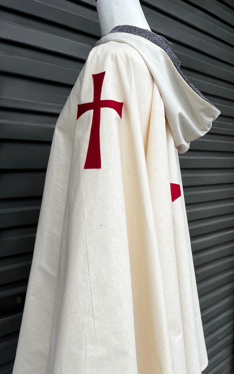 Medieval/ Knights Templar Natural/ White Cloak and Tunic With Lined ...