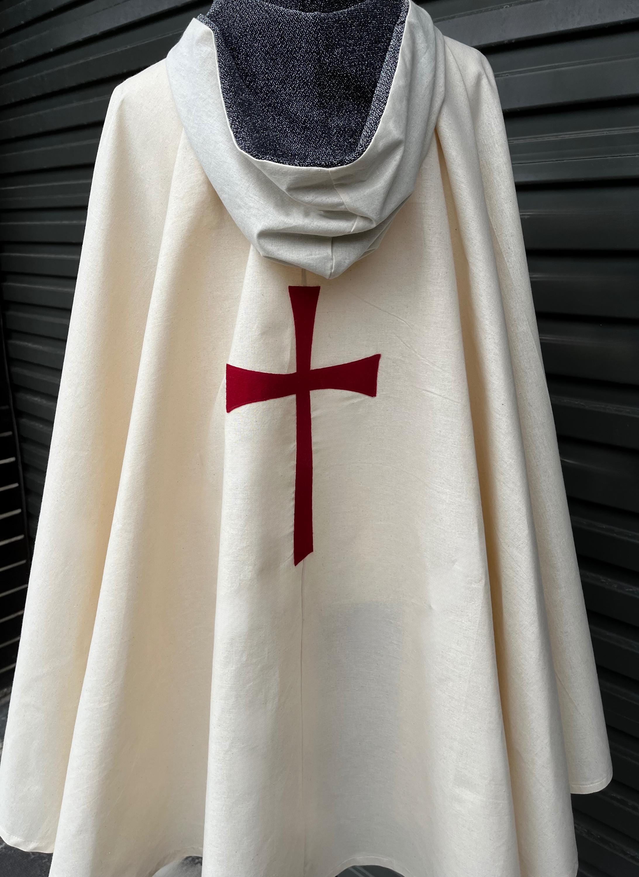 Medieval/ Knights Templar Natural/ White Cloak and Tunic With Lined ...