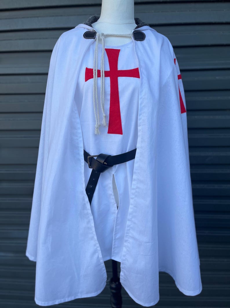 Medieval/ Knights Templar Natural/ White Cloak and Tunic With Lined ...