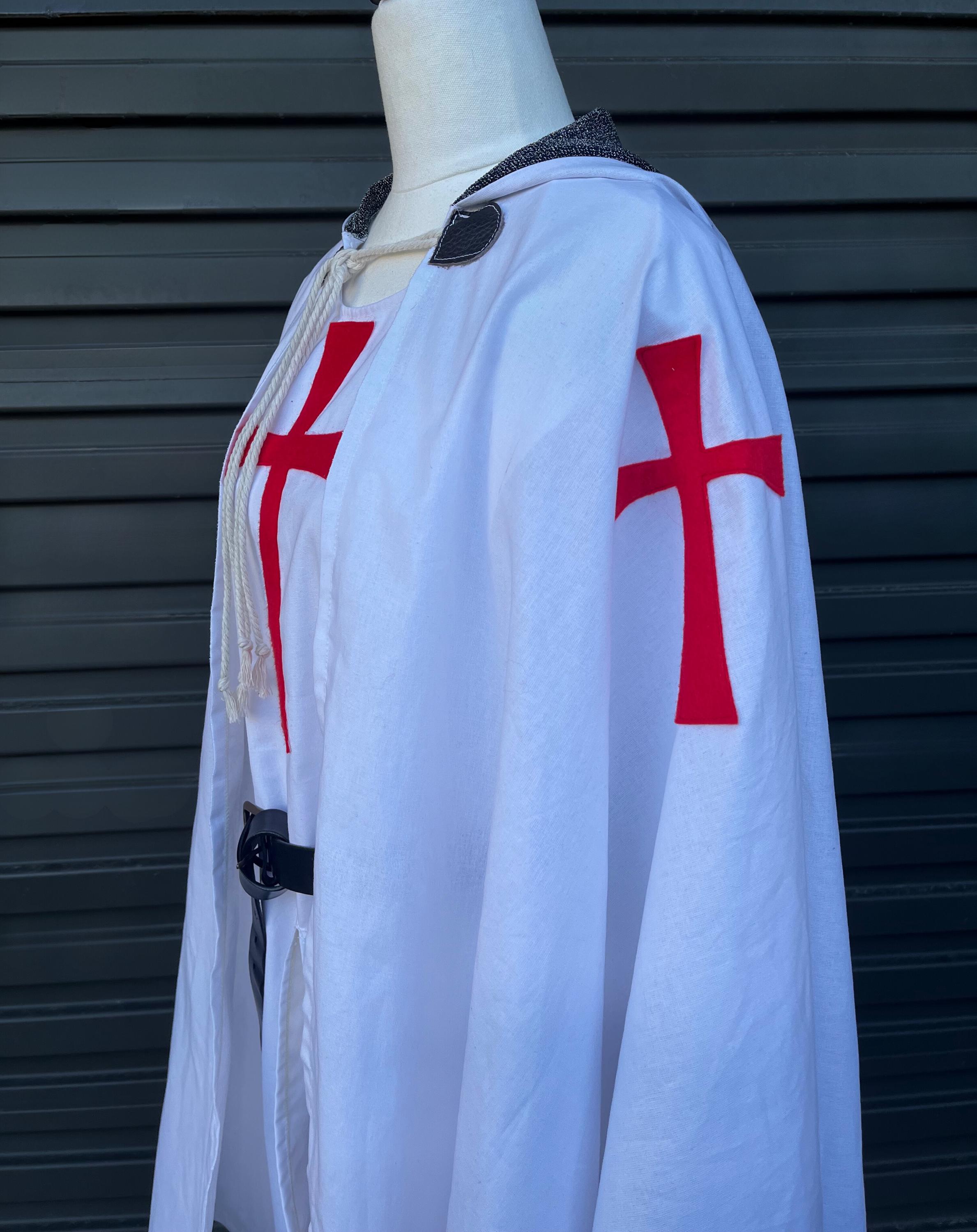 Medieval/ Knights Templar Natural/ White Cloak and Tunic With Lined ...