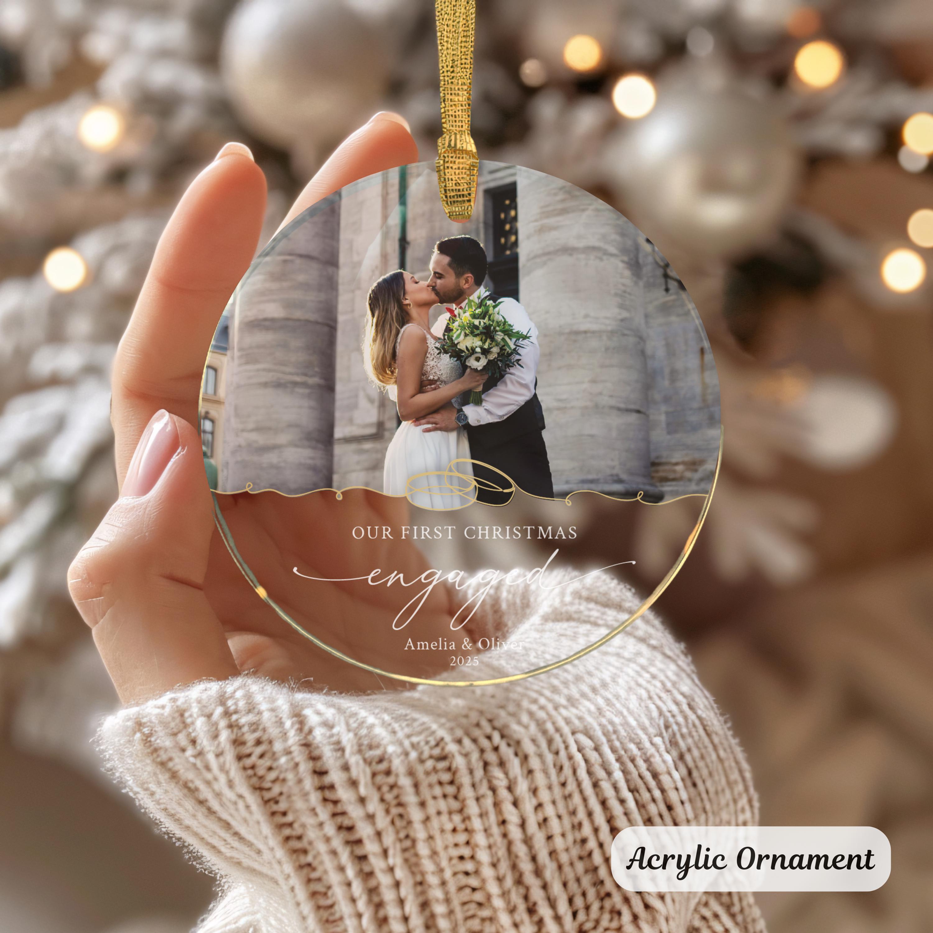 First Christmas Engaged Ornament, Our 1st Married, as Fiance Keepsake ...