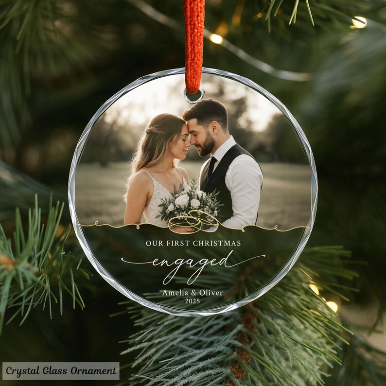 First Christmas Engaged Ornament, Our 1st Married, as Fiance Keepsake ...