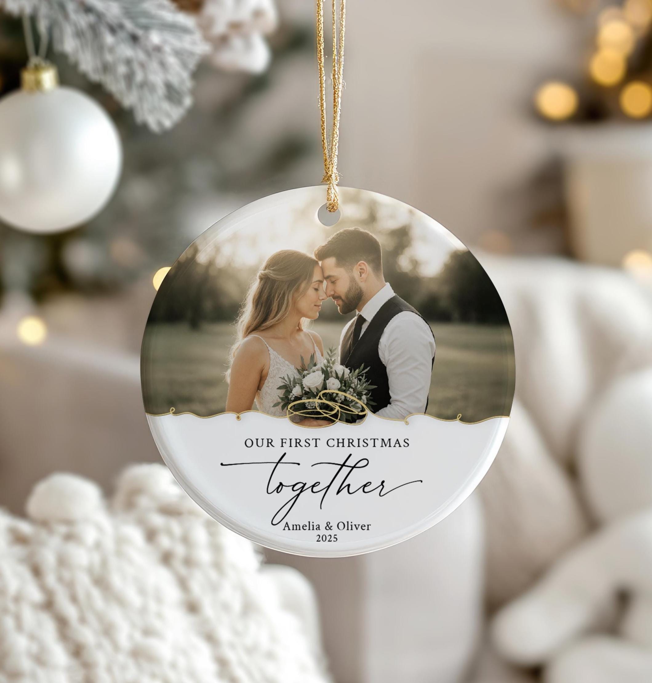 First Christmas Engaged Ornament, Our 1st Married, as Fiance Keepsake ...