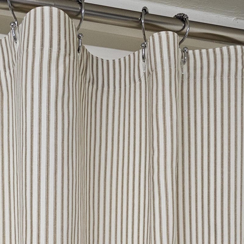 Tan Stripe Cafe Curtain - Etsy
