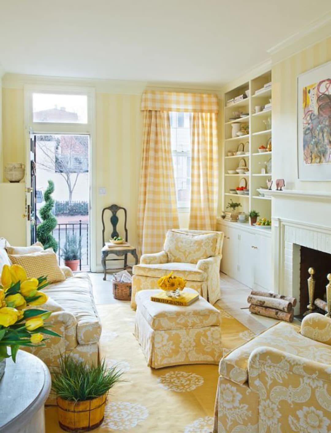 Anderson Buffalo Plaid Rod Pocket Curtains, Yellow and White, Buffalo ...