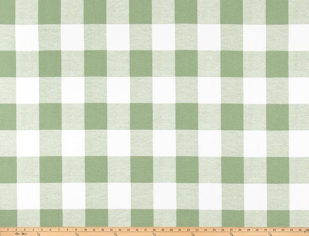 Sage Green Buffalo Check Bedskirt, Plaid Bed Skirt, Tailored Pleats ...