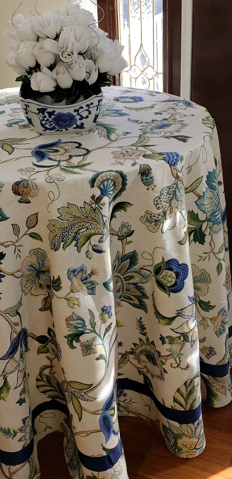 Round Tablecloth With Bullion Fringe or Grosgrain, P Kaufmann Brissac ...