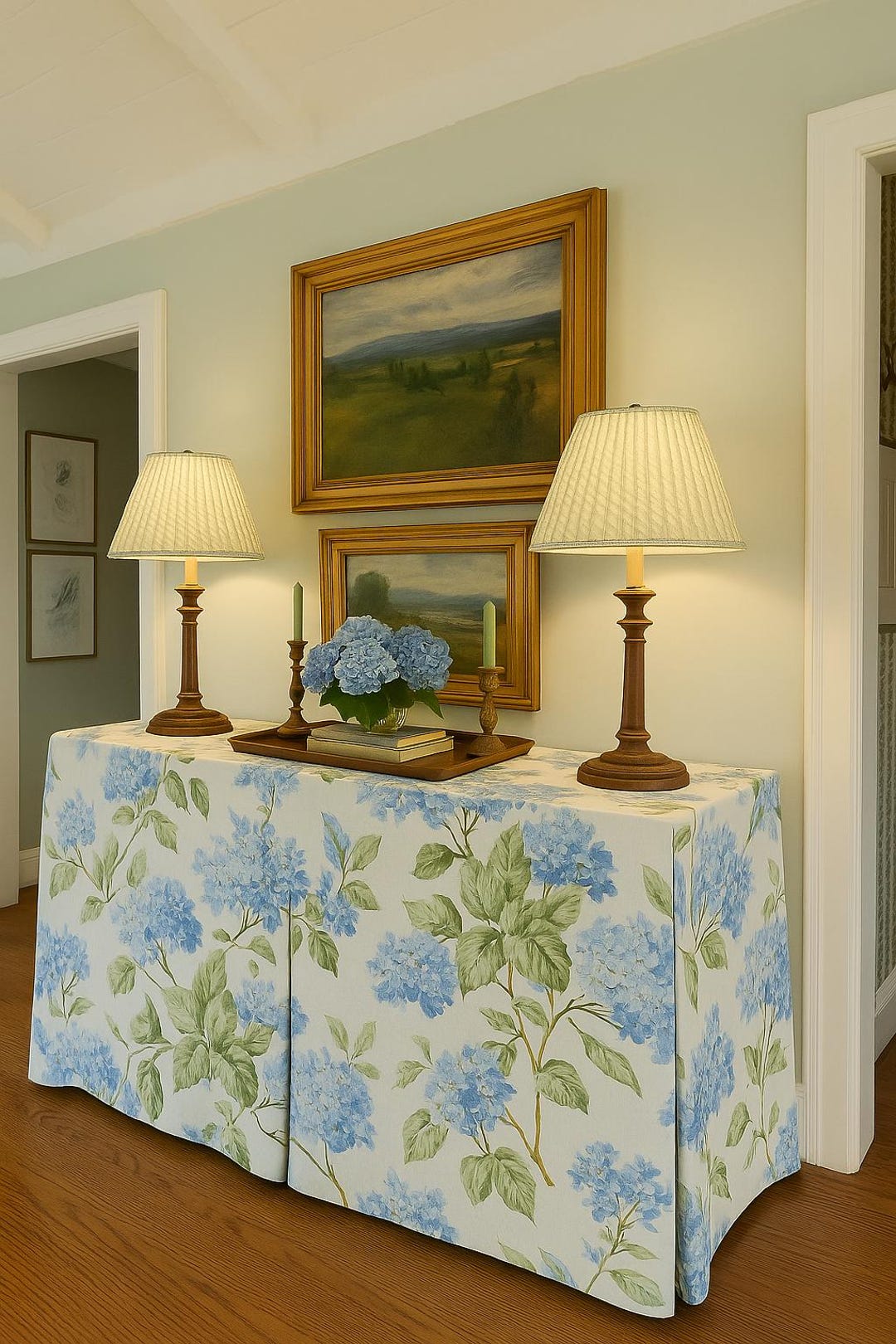 High End Rectangular Tableskirt Skirted Table, Linen Table Cover Skirt ...