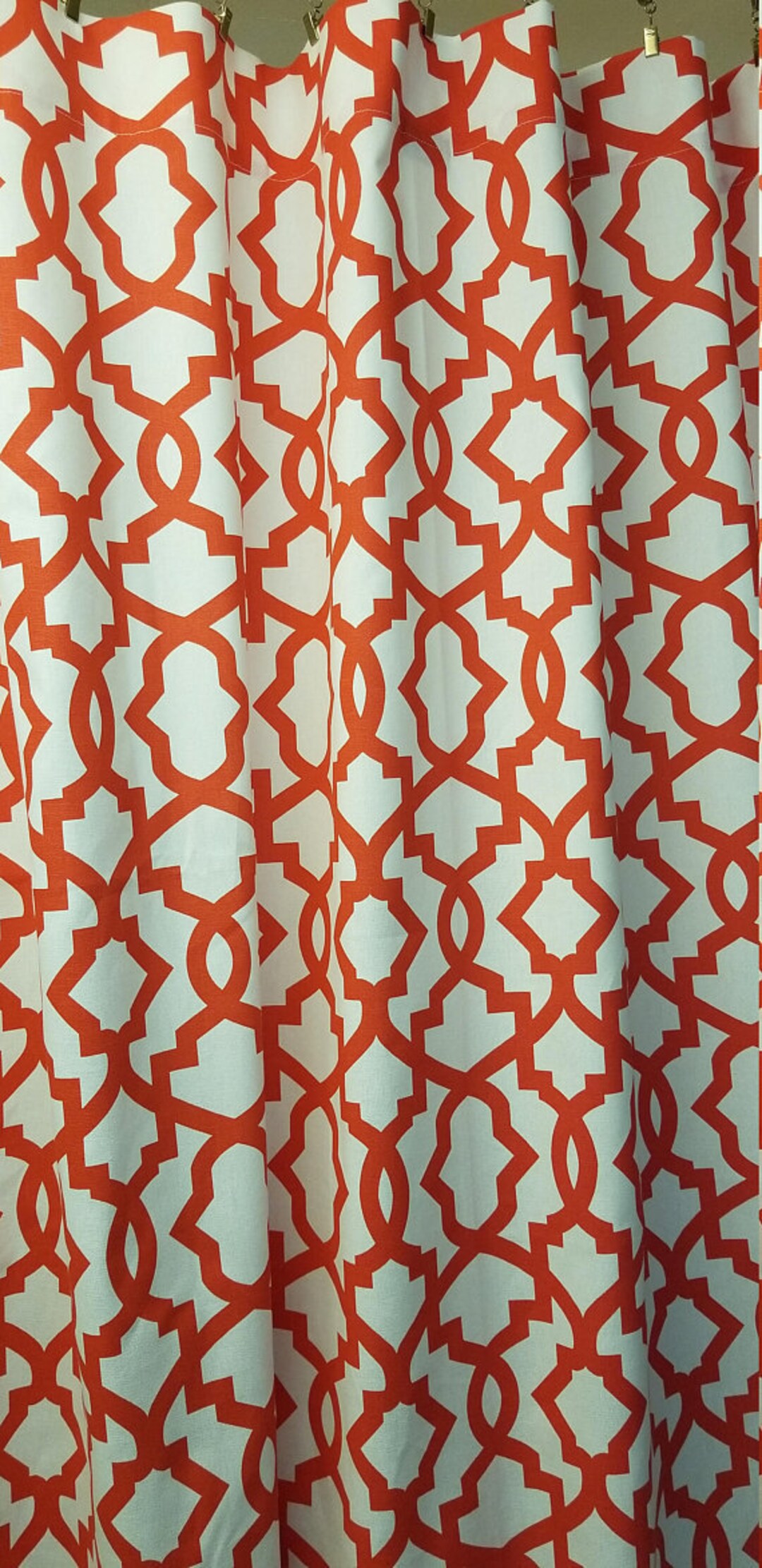 RTS Two 50W X 84L Curtain Panels Sheffield Lava Fire Red and White ...