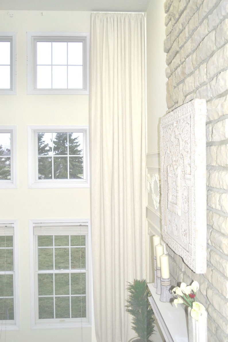 Off white ivory linen curtains Pair / two 50W x 90L panels | Etsy