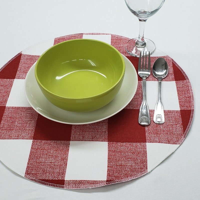 Red Plaid Placemat - Etsy