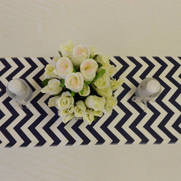 Gray Chevron Table Runner - Etsy