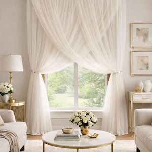 Sheer Voile Curtains, Criss Cross Drapes, ROD POCKET Criss-cross Drapes ...