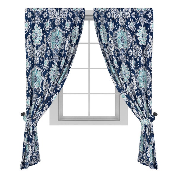 Blue Floral Drapes - Etsy