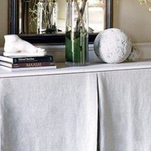 Rectangular LINEN Tableskirt, Table Skirt, Console Table Cover, Skirted ...