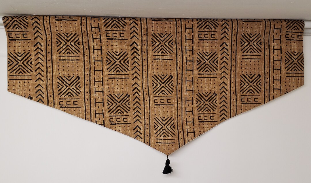 Beige and Black African Mud Cloth Print Valance, 42 X 16 Inches - Etsy
