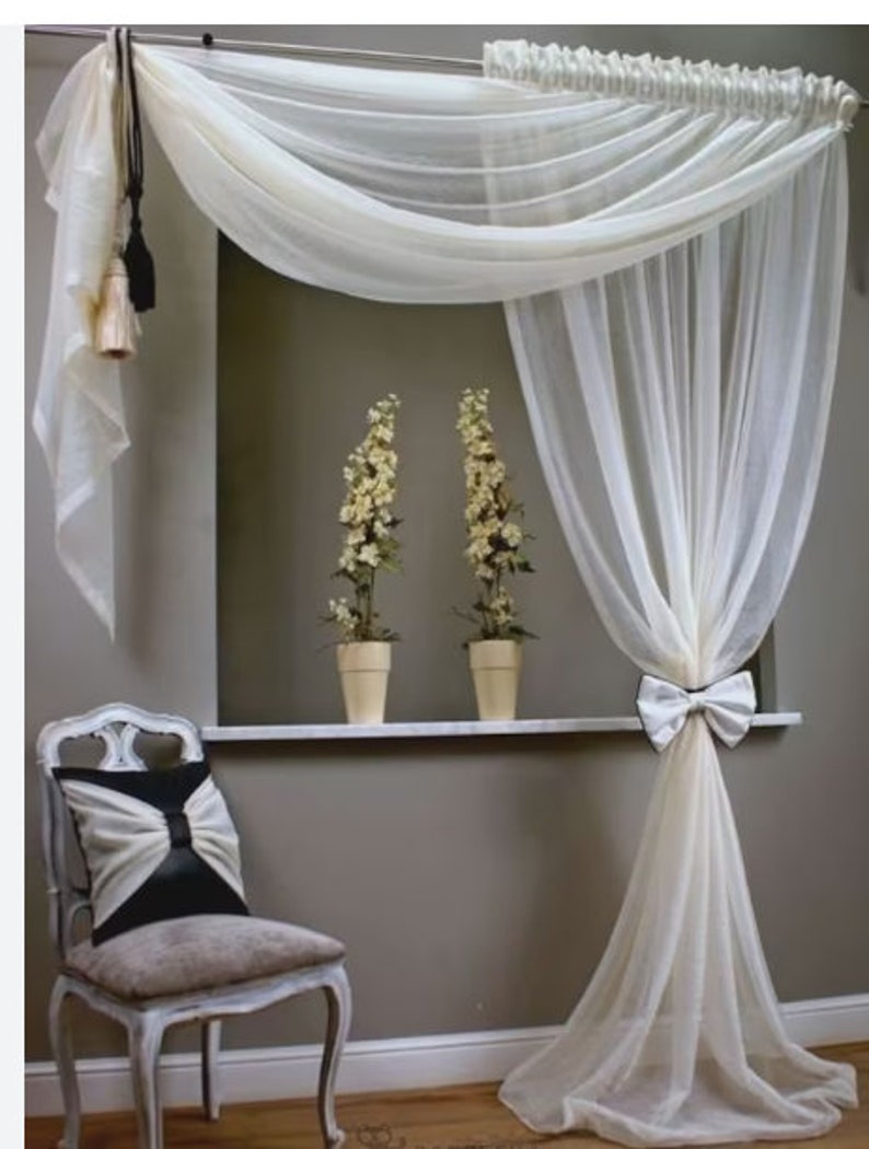 Sheer Voile Curtains, Criss Cross Drapes, ROD POCKET Criss-cross Drapes ...