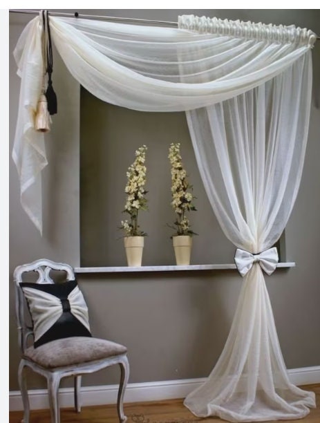 Sheer Voile Curtains, Criss Cross Drapes, ROD POCKET Criss-cross Drapes ...
