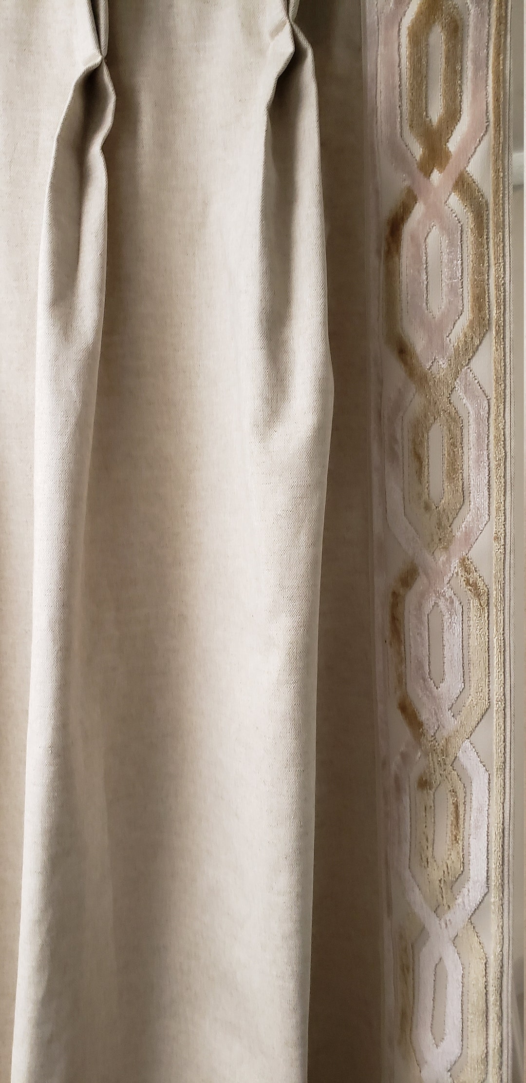 High End Pleated Designer Drapes With Velvet Trim Robert - Etsy